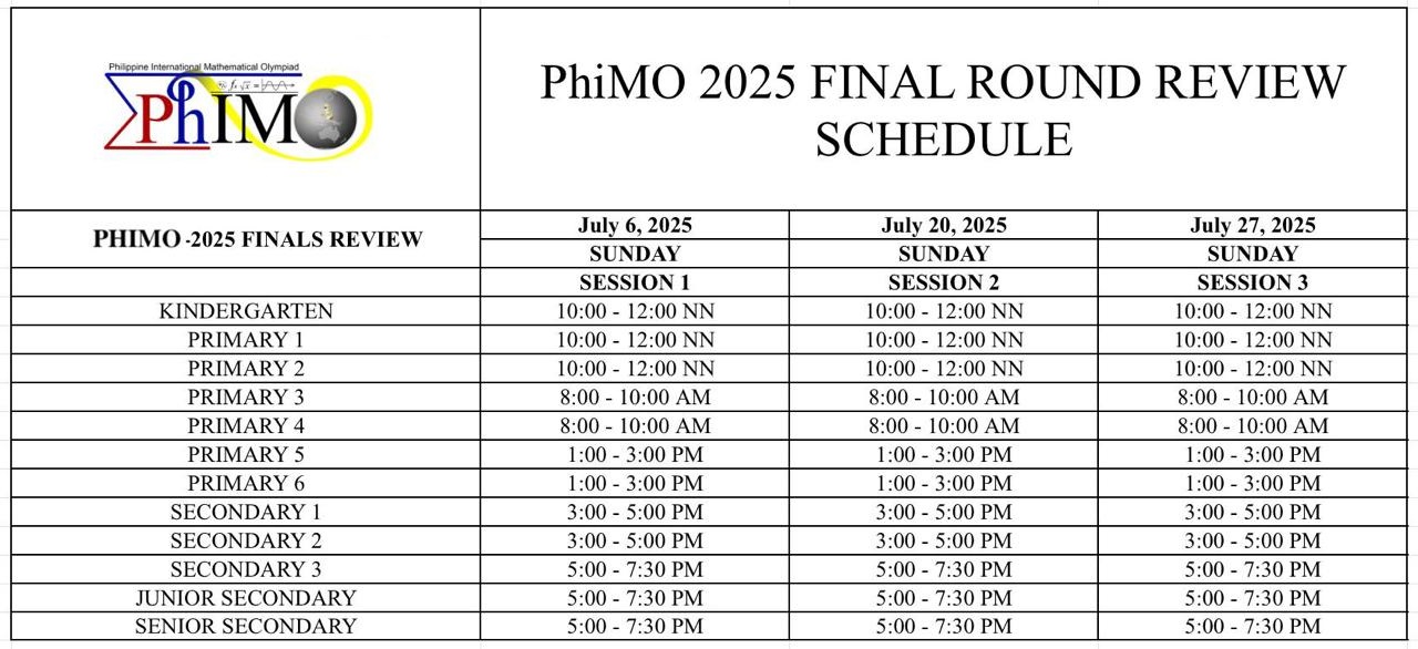The Philippine International Mathematical Olympiad (PhIMO) - Baxter ...
